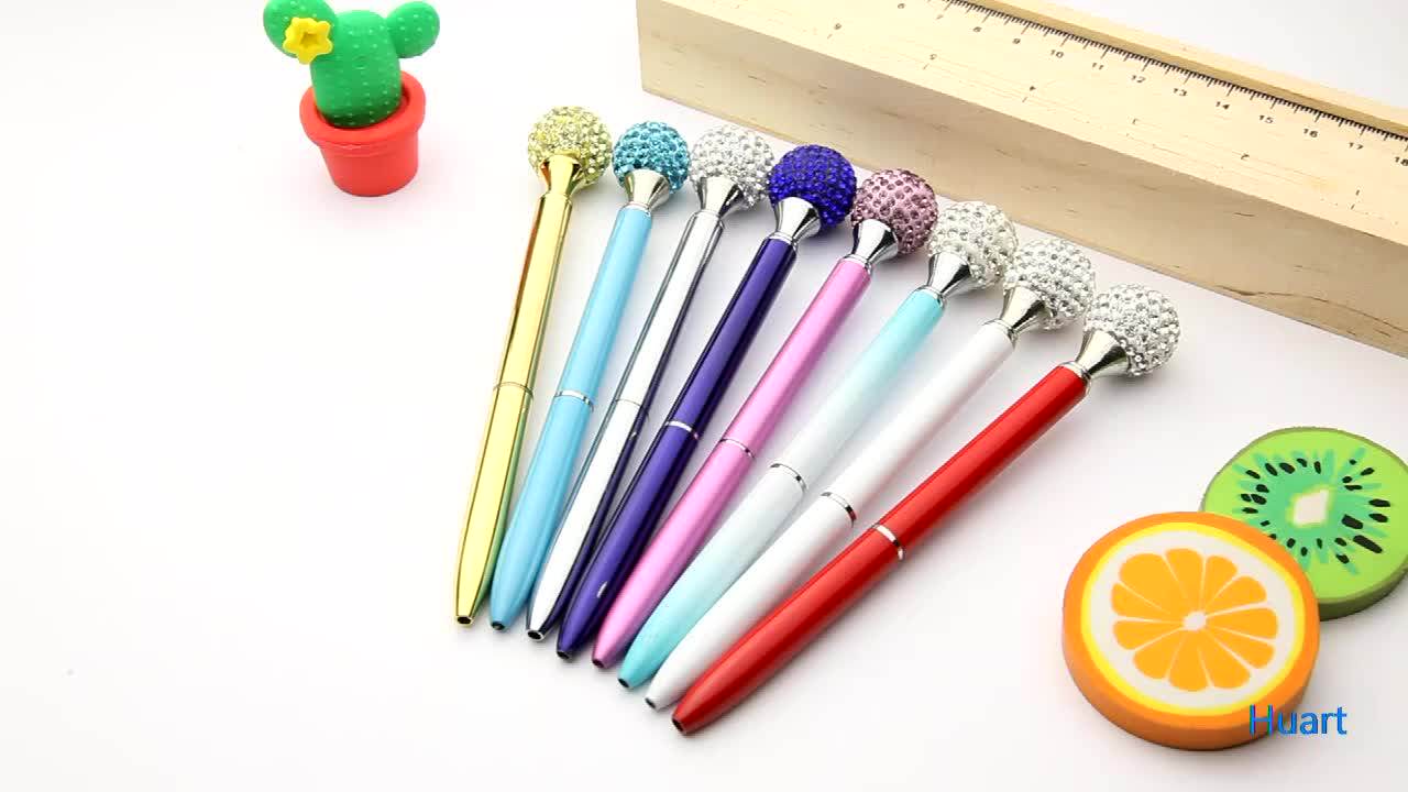 Big Diamond Ball Pen Rhinestones Crystal Metal Ballpoint Pens Black Ink ...