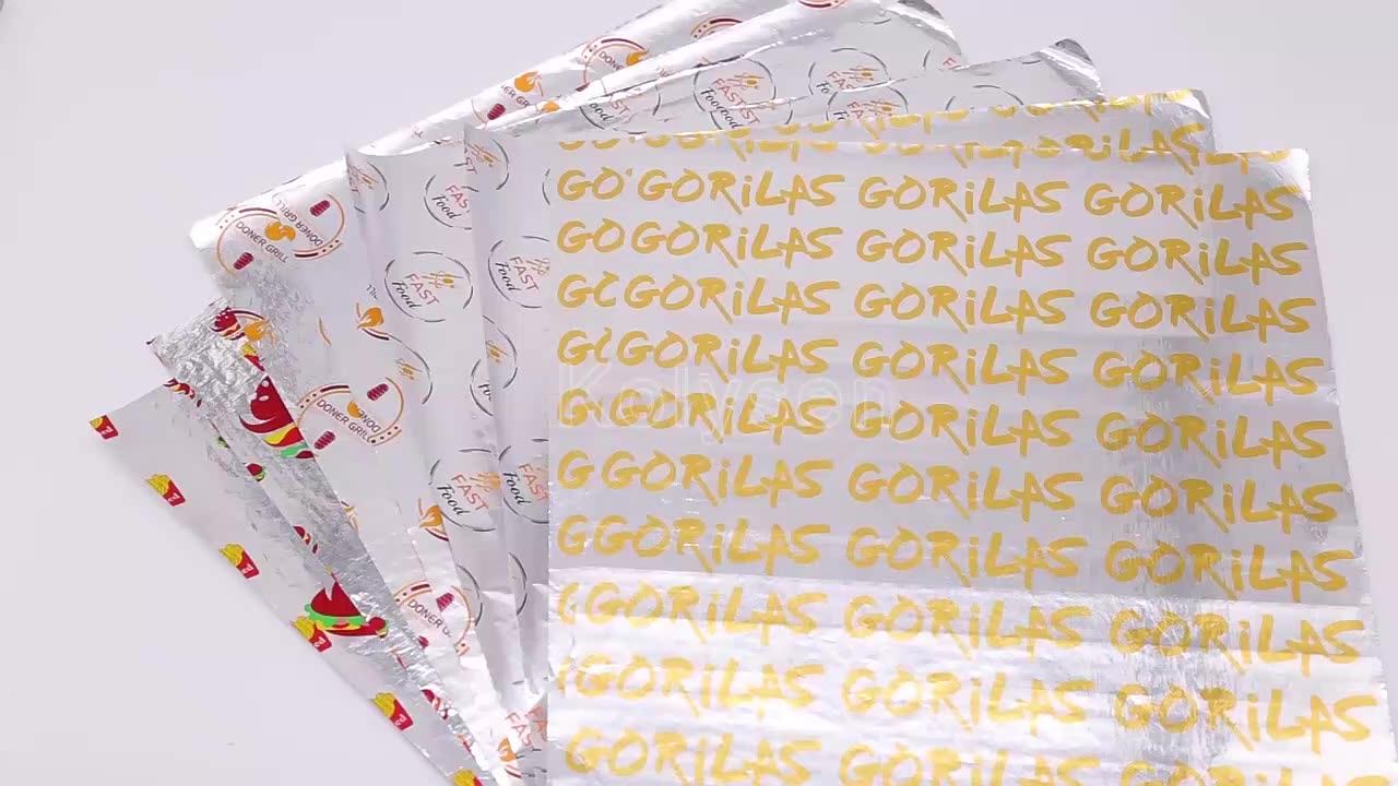 Hot Fast Food Insulated Hamburger Wrapper Wrapping Paper Burger ...