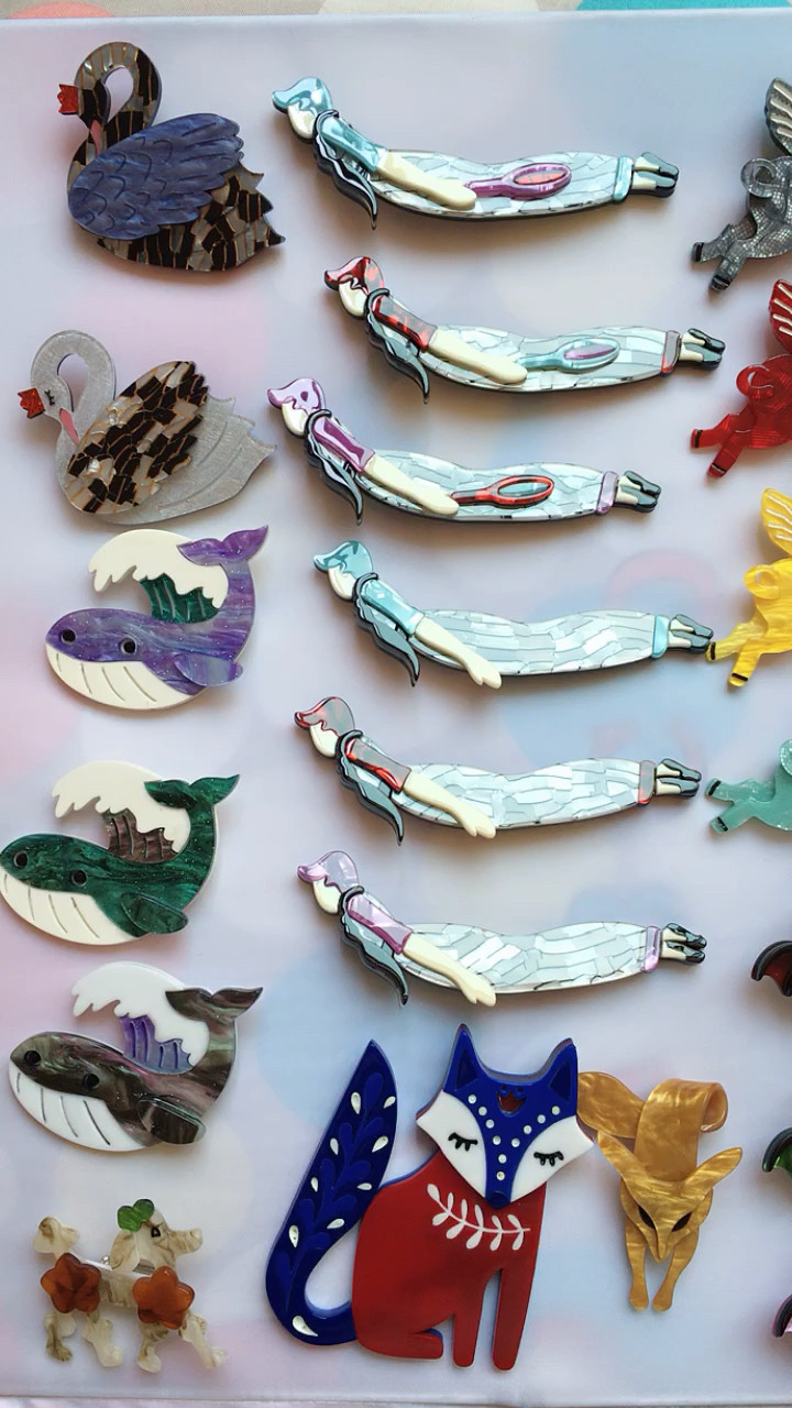 Vintage Cat Brooch Pin Acrylic Resin Acetate Brooches Animal Brooch ...