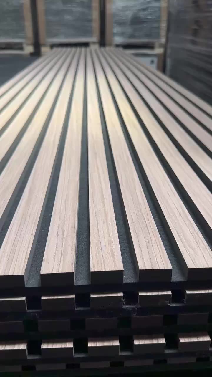 Pet Mdf Wood Slat Acupanels Walnut Acustic Wall Panel Slat Acoustic ...