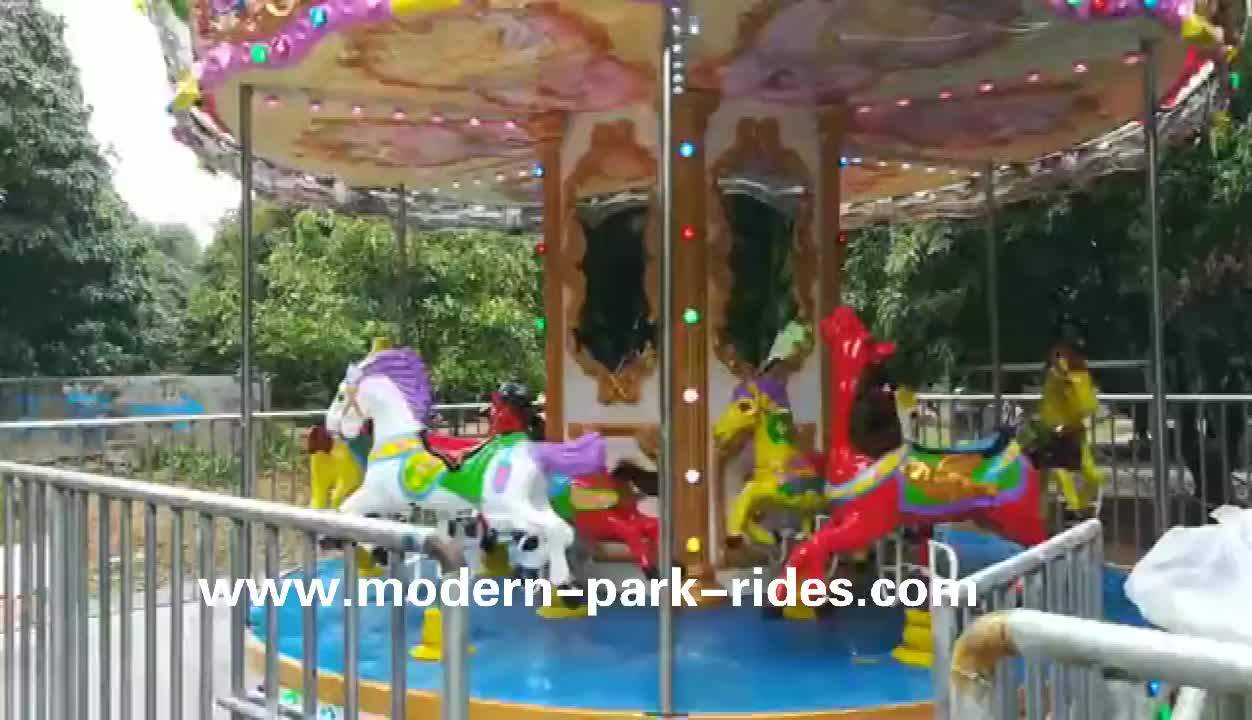 Backyard Portable Small Merry Go Round Kids Ride Used Carousel Horse ...