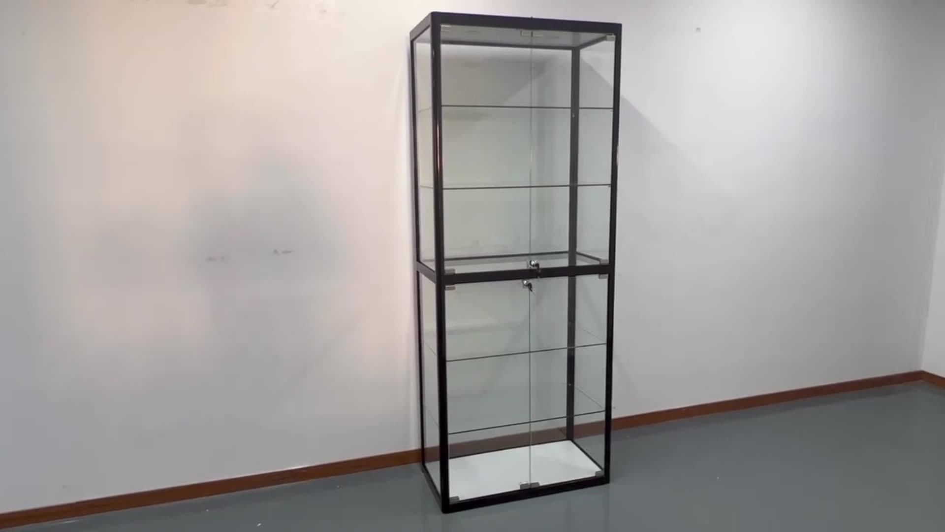 Full Vision Aluminum Frame Glass Display Showcase Furniture Shopping ...