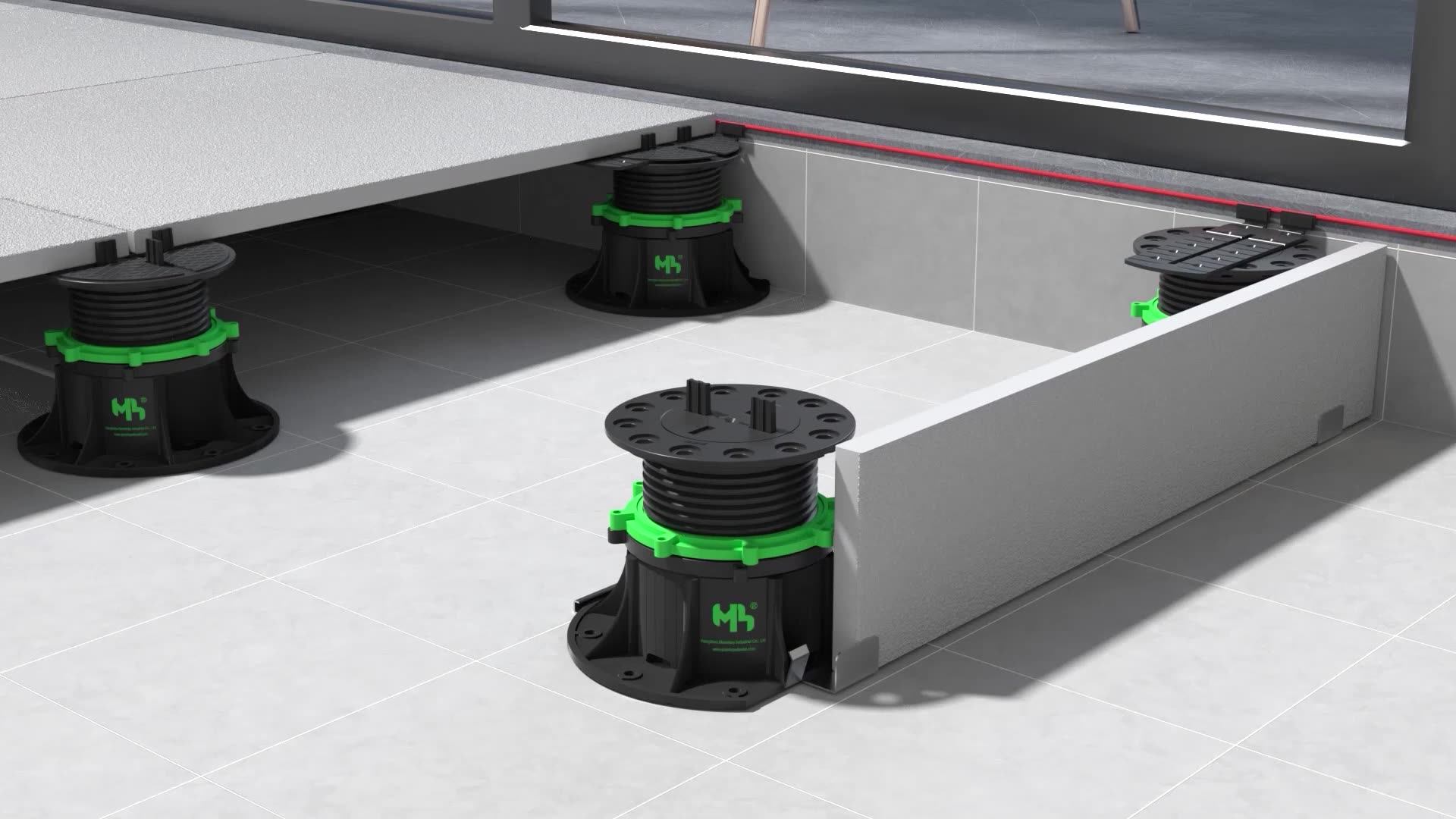 Adjustable Plastic Paving Floor Support Pedestals For Alcony Paver,Roof ...