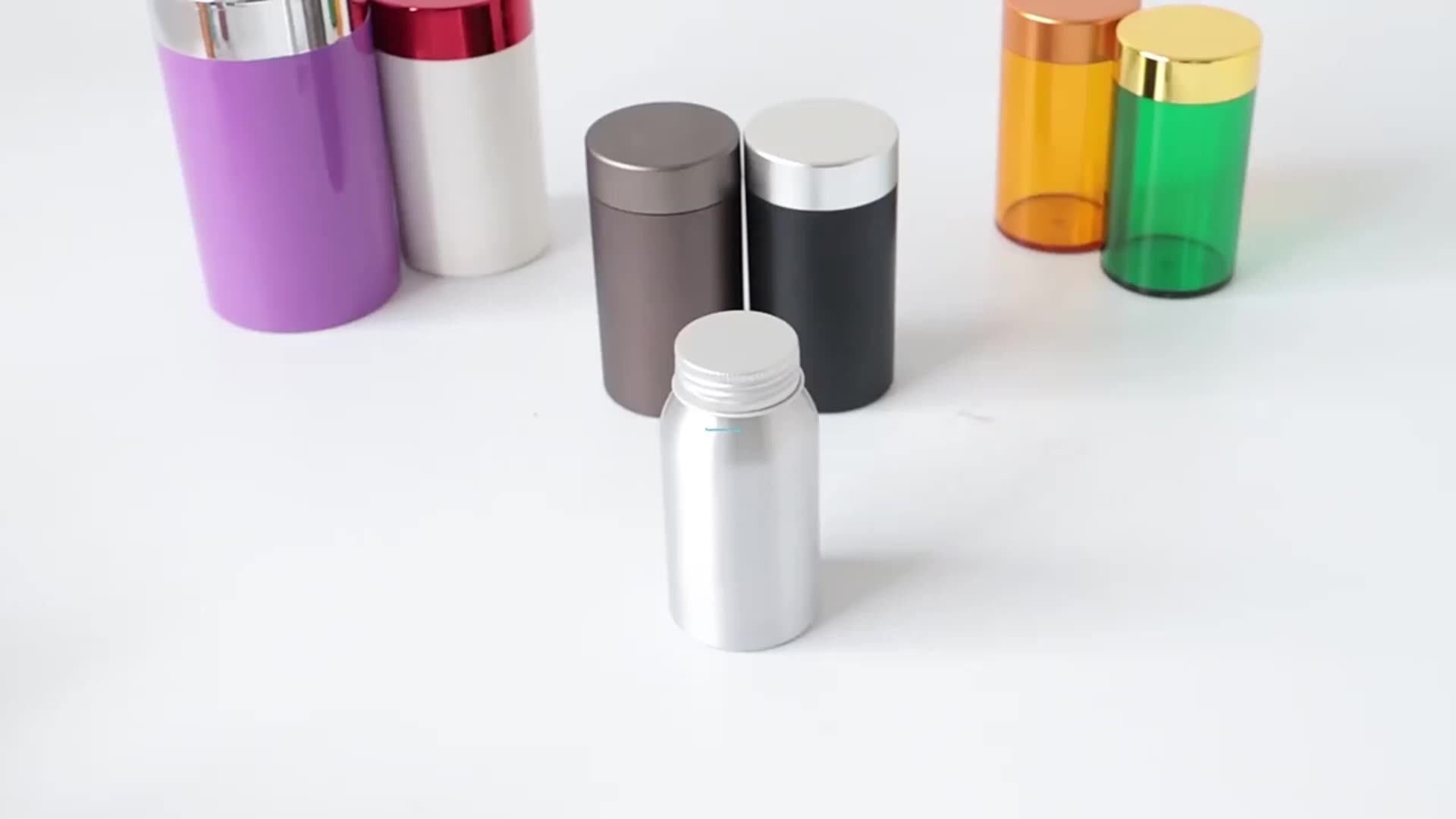 200ml 250ml Luxury Metal Aluminum Gummy Health Tablet Bottle With Wide ...
