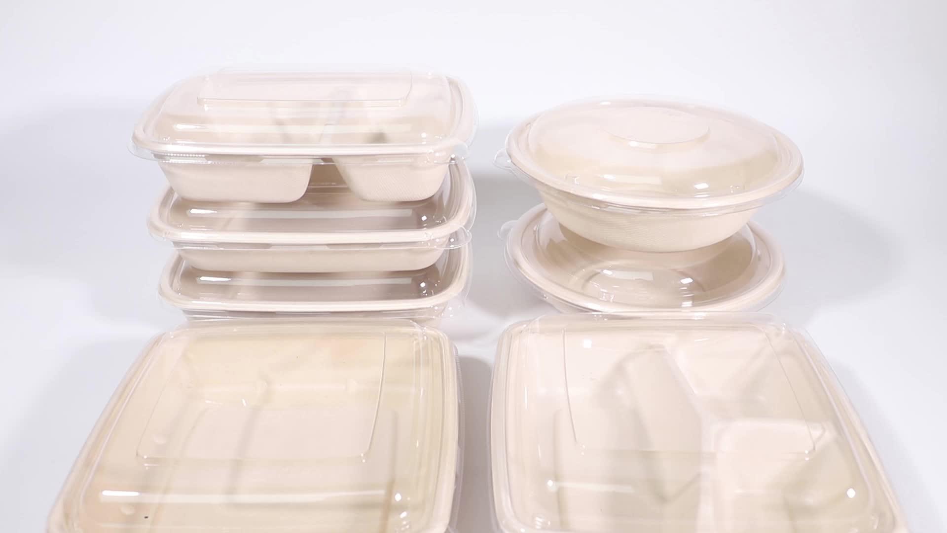 Biodegradable Disposable Food Grade 100% Eco-friend 3 Compartment ...