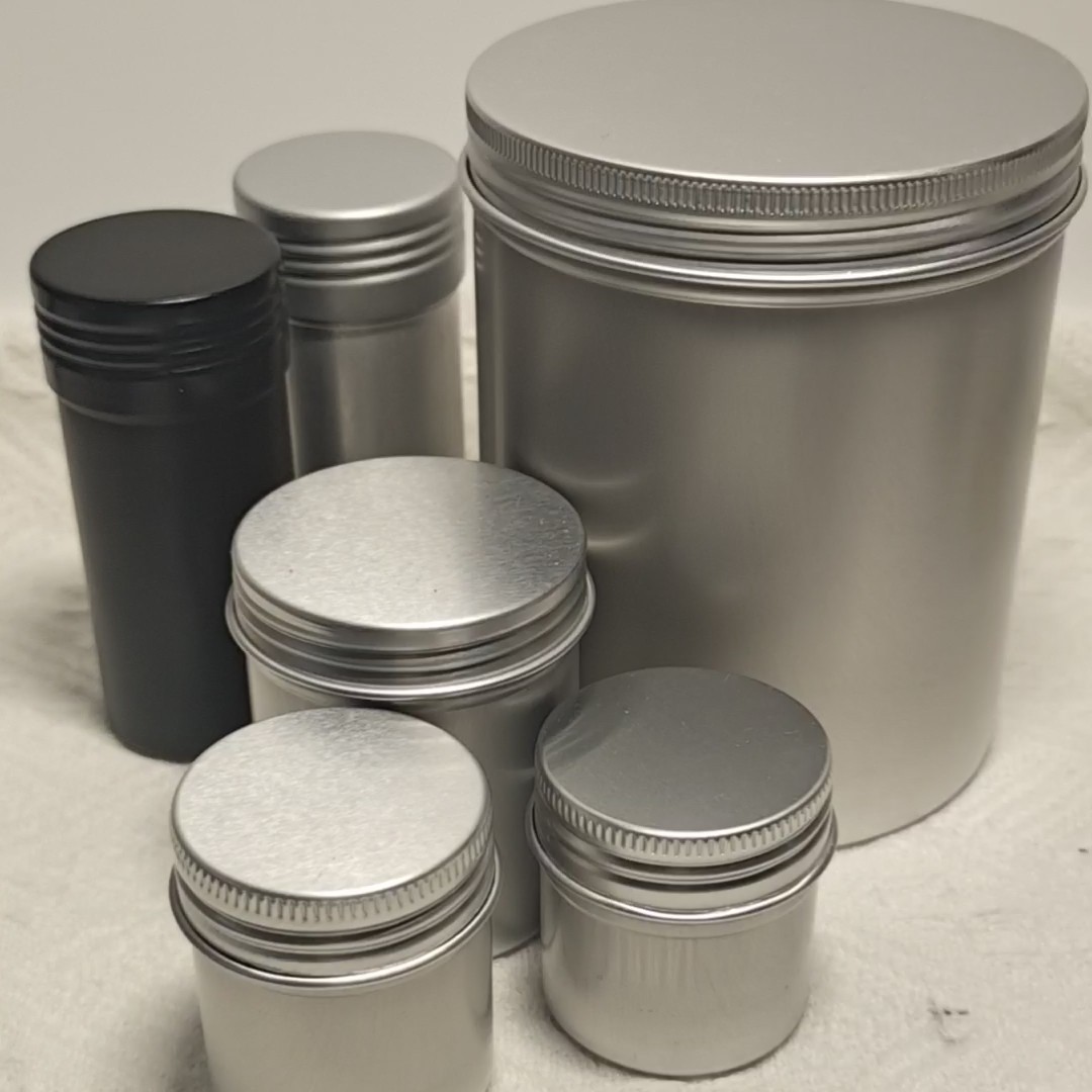 65*50mm 120ml Black Metal Aluminum Jar For Candle Cosmetic Tea Gift ...