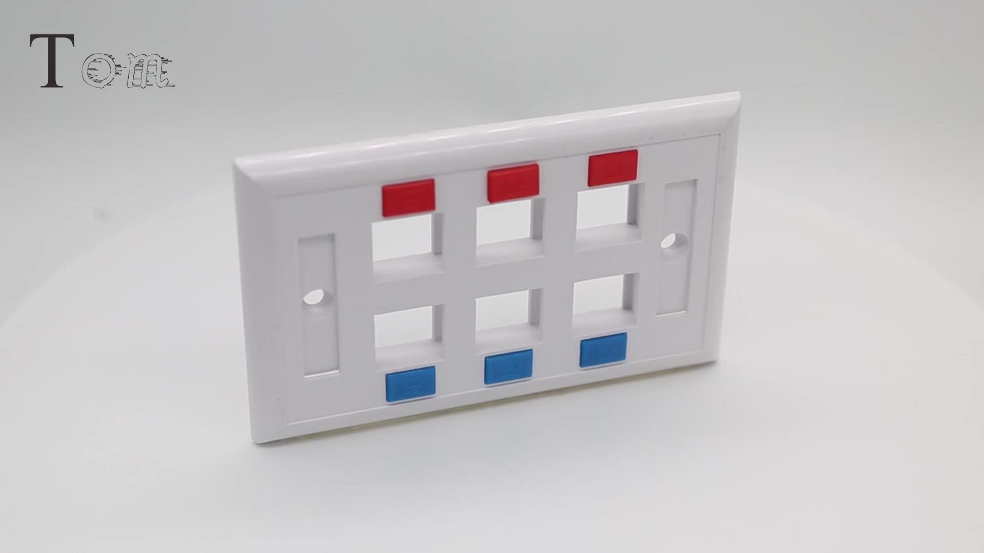 Tom-fp-us-15 120 Type 6 Port Telecom Communication Usa Type Faceplate ...