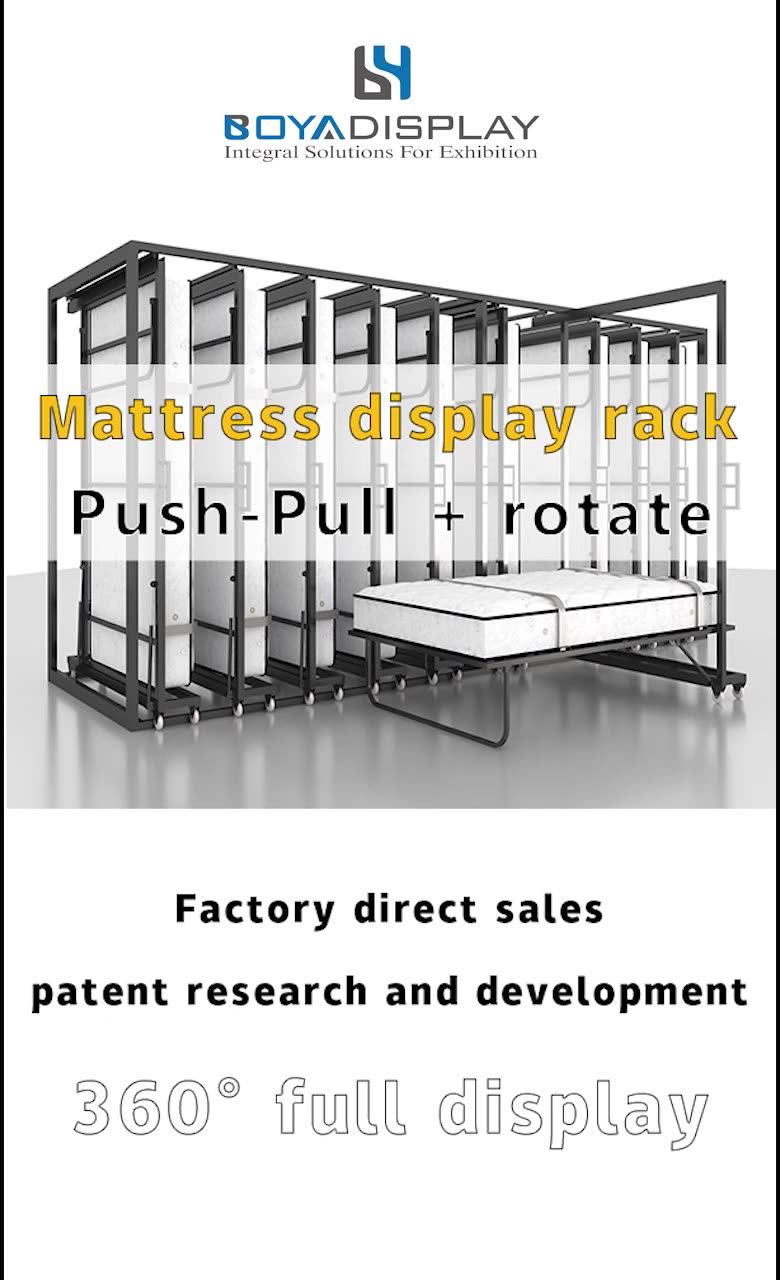 Mattress Rotate Display Stand Pull Push Folded Mattress Sliding Display ...