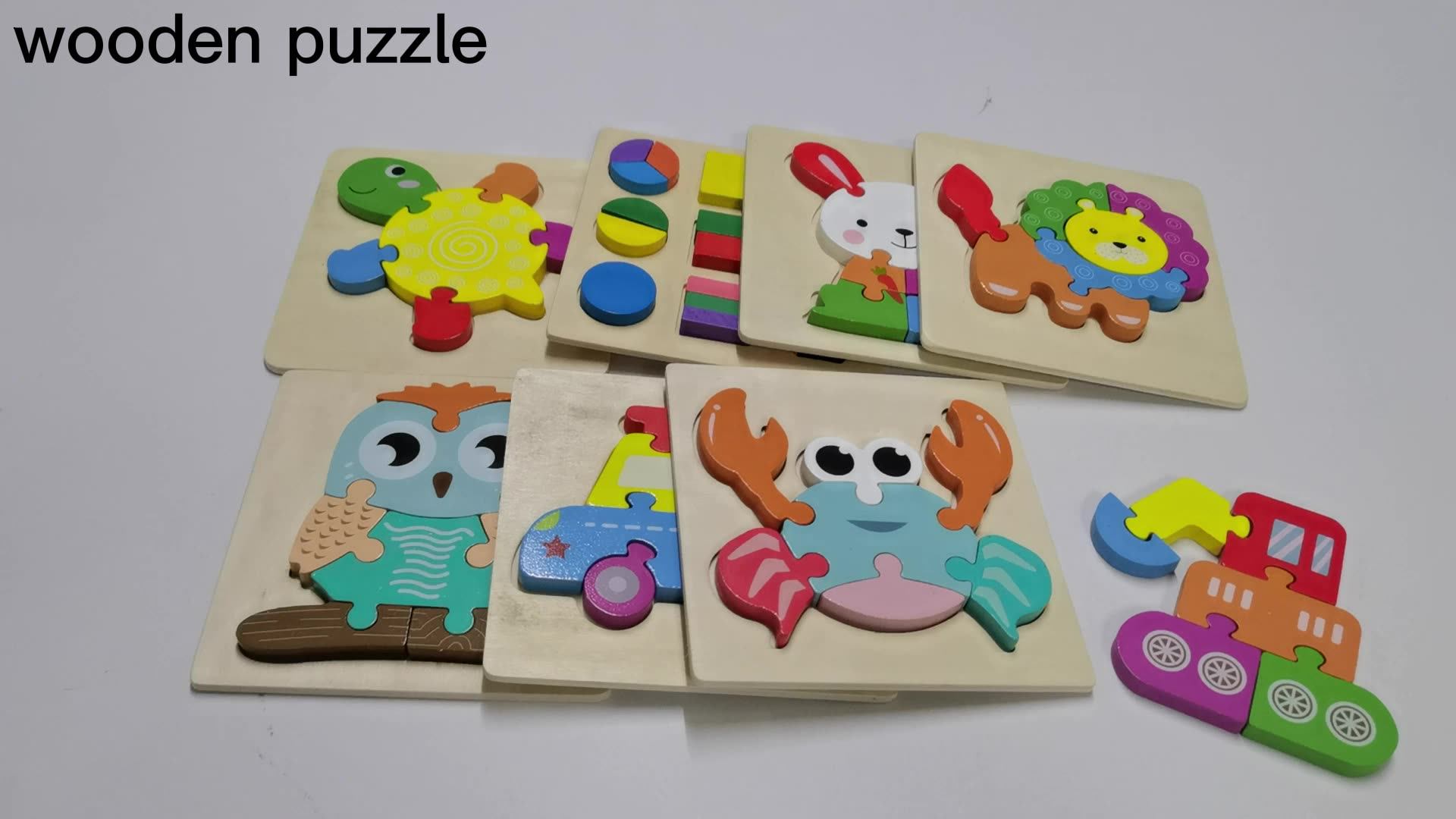 Custom Eco-friendly Baby Montessori Cartoon Animal Puzzle Kids Toy Baby ...