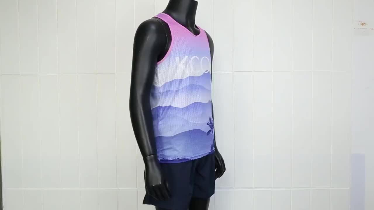 New Style Sublimation Printed Custom 100% Polyester Running Singlet ...