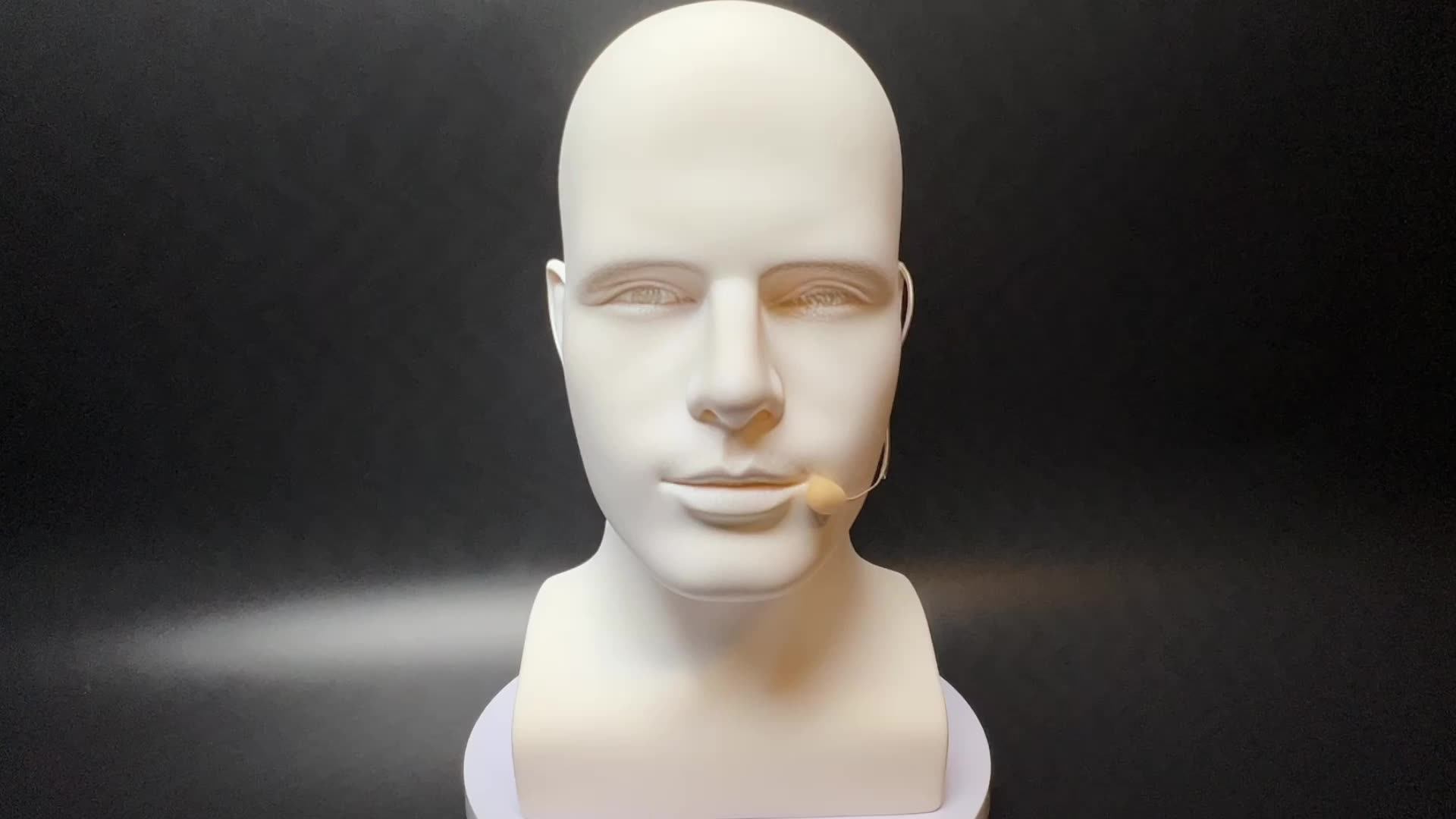 Panvotech Portable Mini Wired Single Ear Stage Face Beige Headset Mic ...