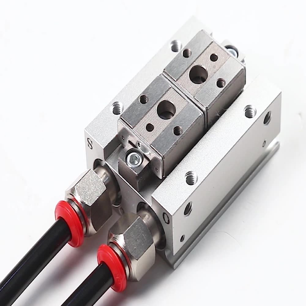 嘉贸气动薄型双向滑台气缸 JHDF系列8/12/16/32滑轨平行机械夹-阿里巴巴