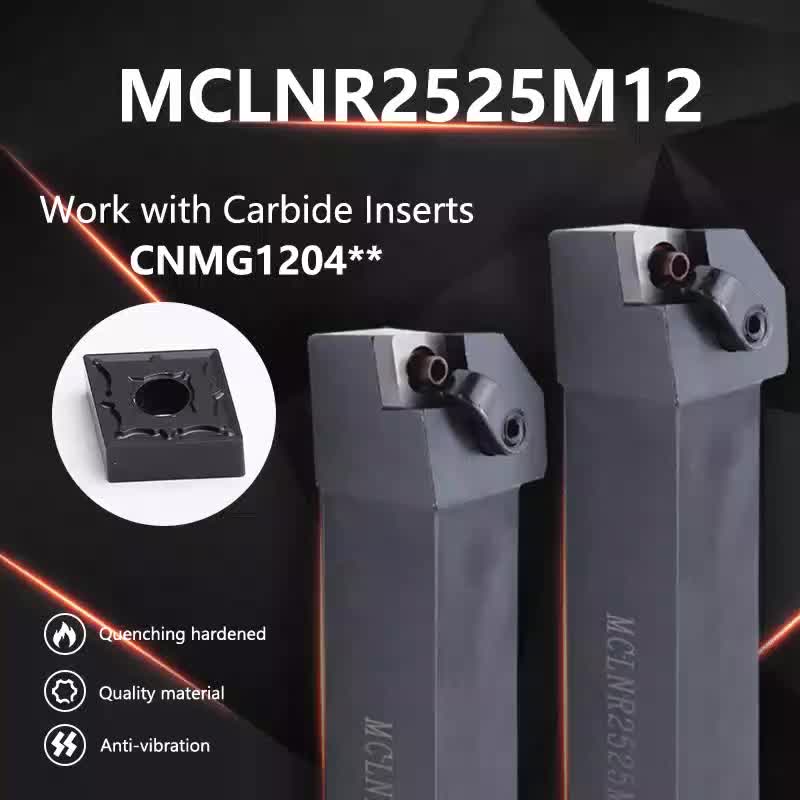 Cnc Boring Bar Insert Lathe Machine Cutting Tools Mclnr2525m12 External Turning Tool Holders ...