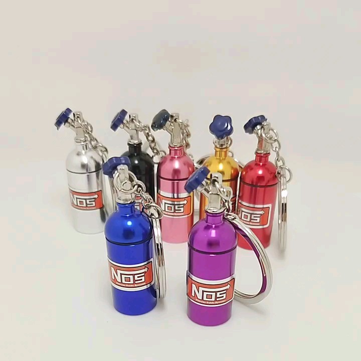 Anodised Nos Turbo Keychain Mini Nitrous Oxide Bottle Keyring Key Chain ...