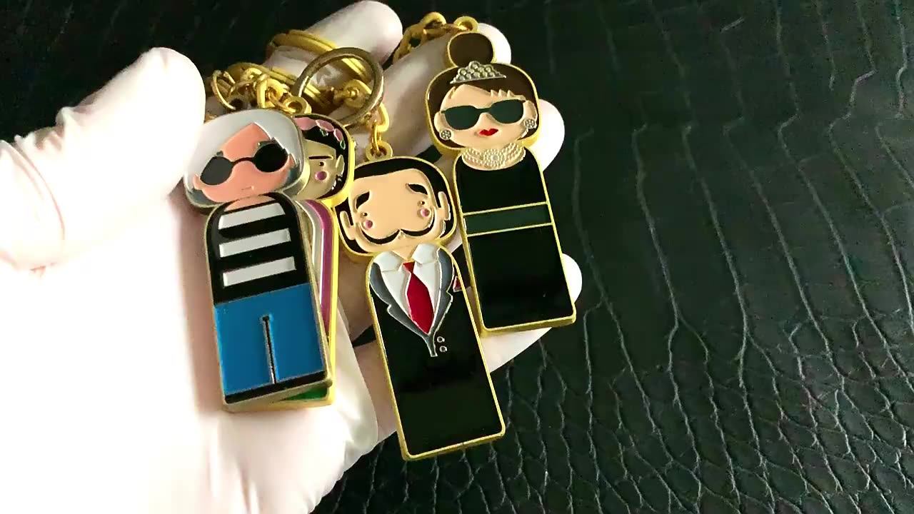 Personalized 2d 3d Oem Cartoon Logo Keyrings Gold Metal Lovely Key ...