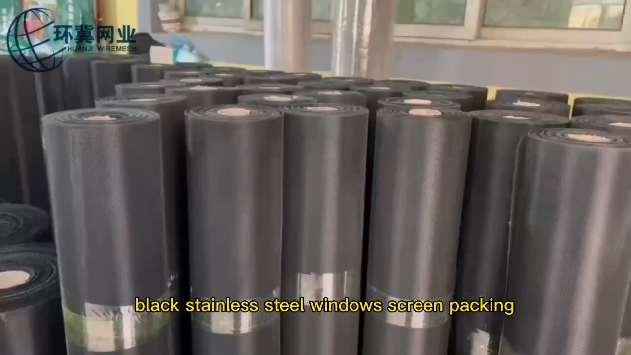 Ss Epoxy Black Powder Coated Stainless Steel Woven Wire Mesh For Window ...