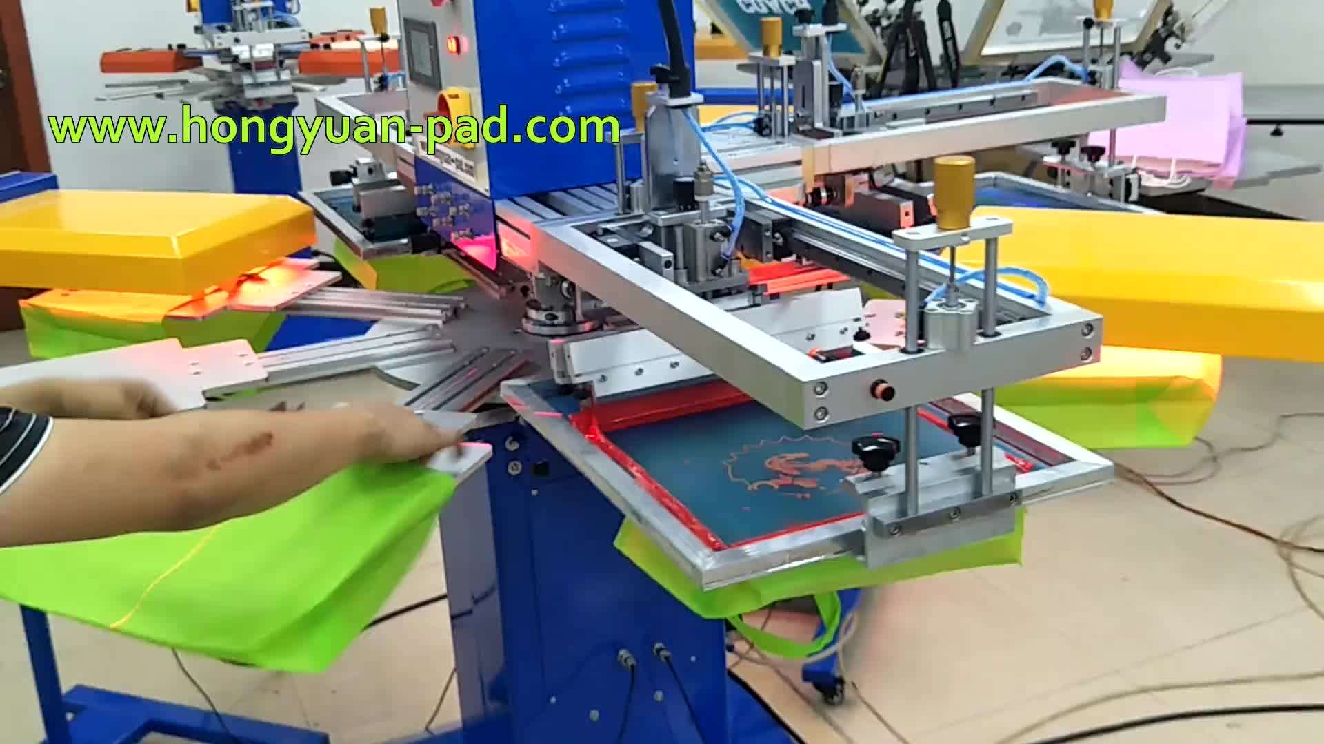 3 Color 8 Stations Rapid Tag Fastest Screen Printing Machine For ...