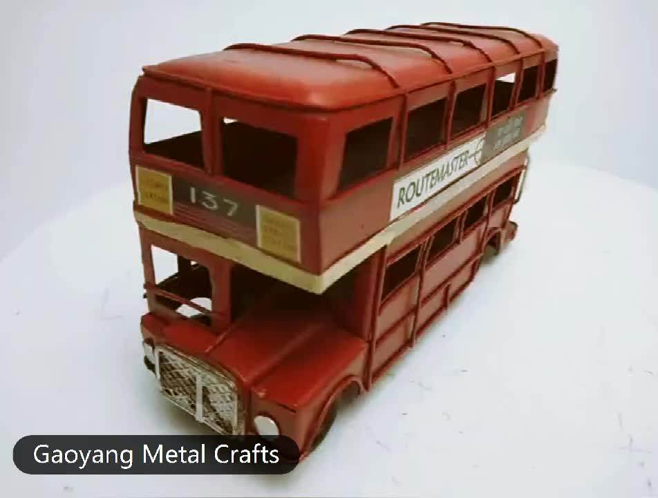 Wholesale 137 Route Retro London Double Decker Bus Model Home Decor ...