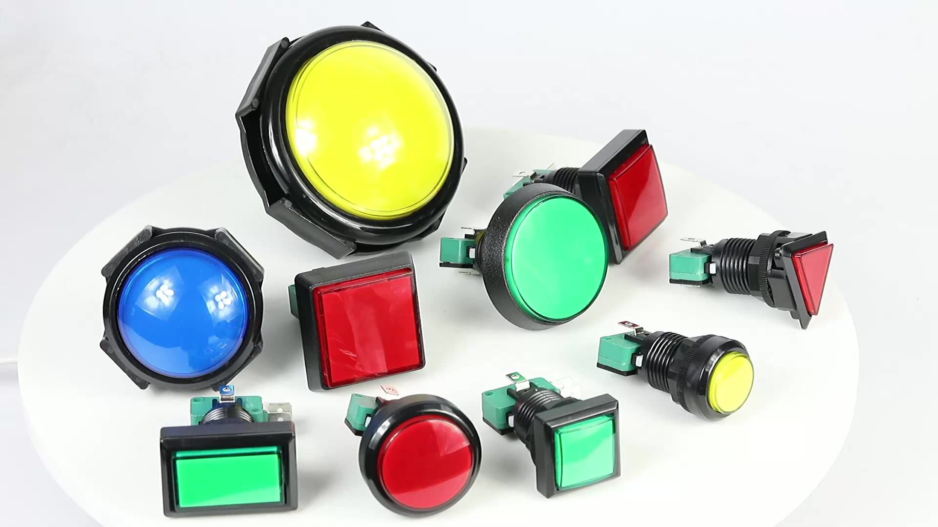 24mm Panel Mounting Arcade Button Colors Led Light Lamp Round Game ...