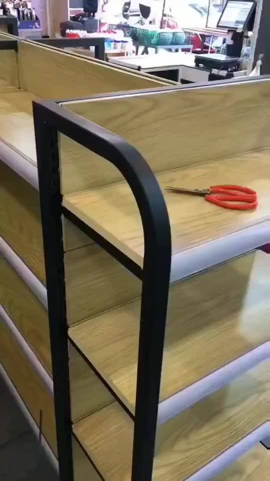 Top Hot Single And Double Rack Metal Wood Supermarket Display Shelf ...