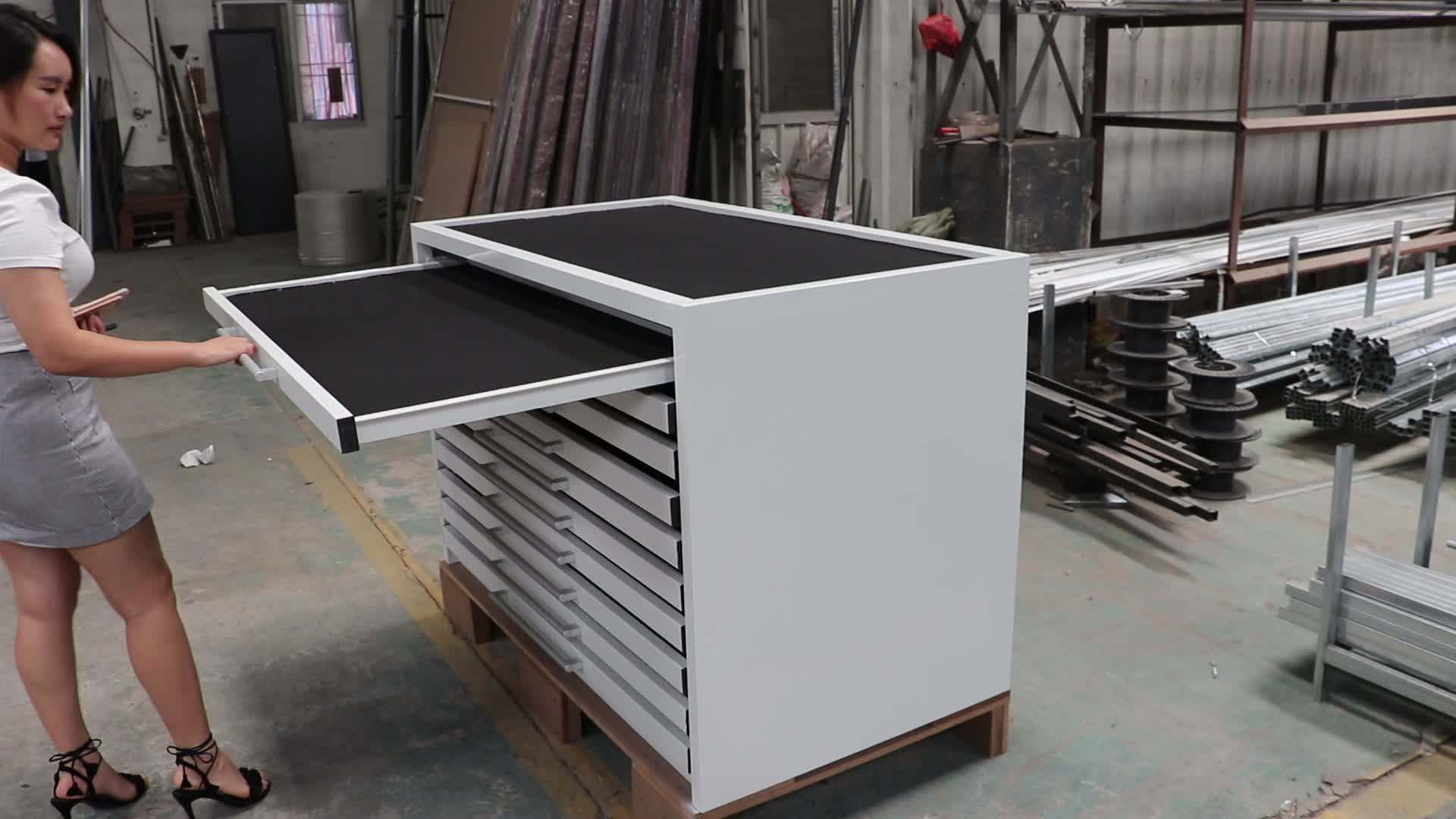 Building Material Showroom Stone Display Rack Drawers Display Cabinet ...