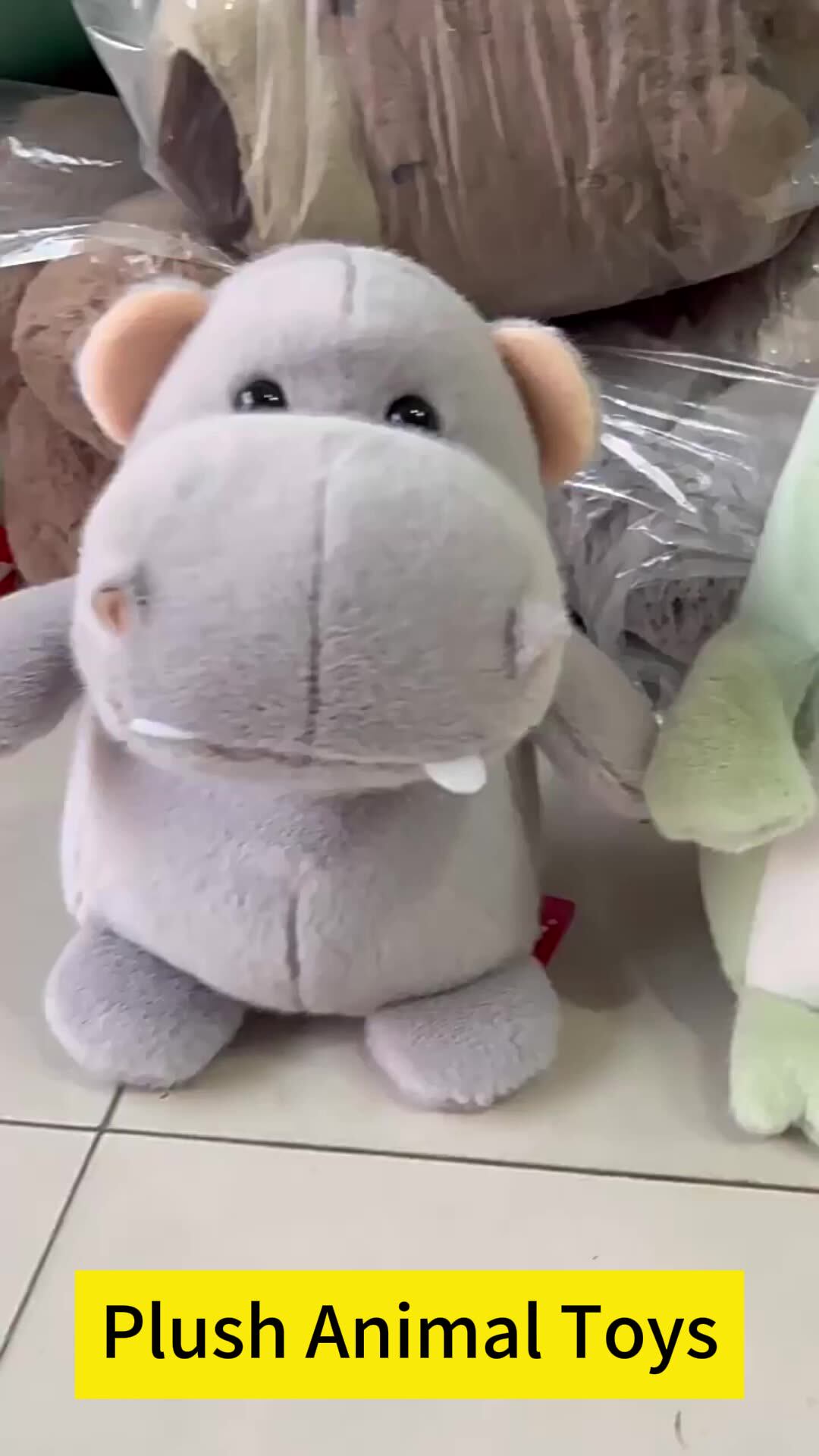 8 Inches Cute Fat Zoo Animal Soft Toy Plush Hippo Dinosaur Elephant ...