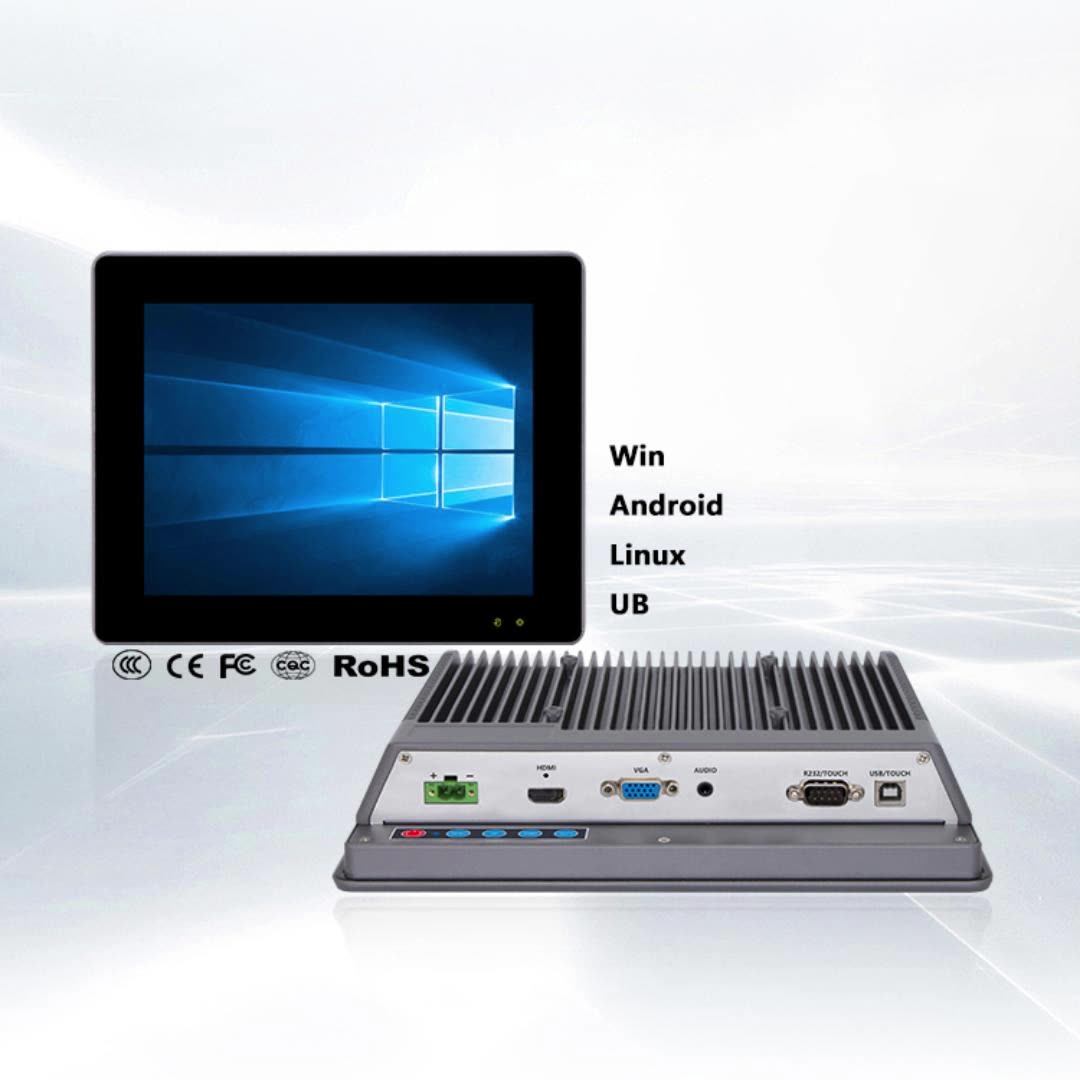 8 Inch Touch Screen Monitor Capacitive Resistance Industrial Fanless Lcd Display Ip65 Waterproof ...