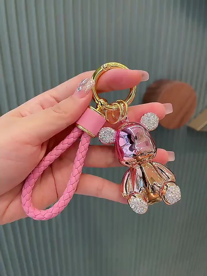 Kawaii Backpacks Bag Charm Cute Colorful Crystal Teddy Bear Wristlet ...