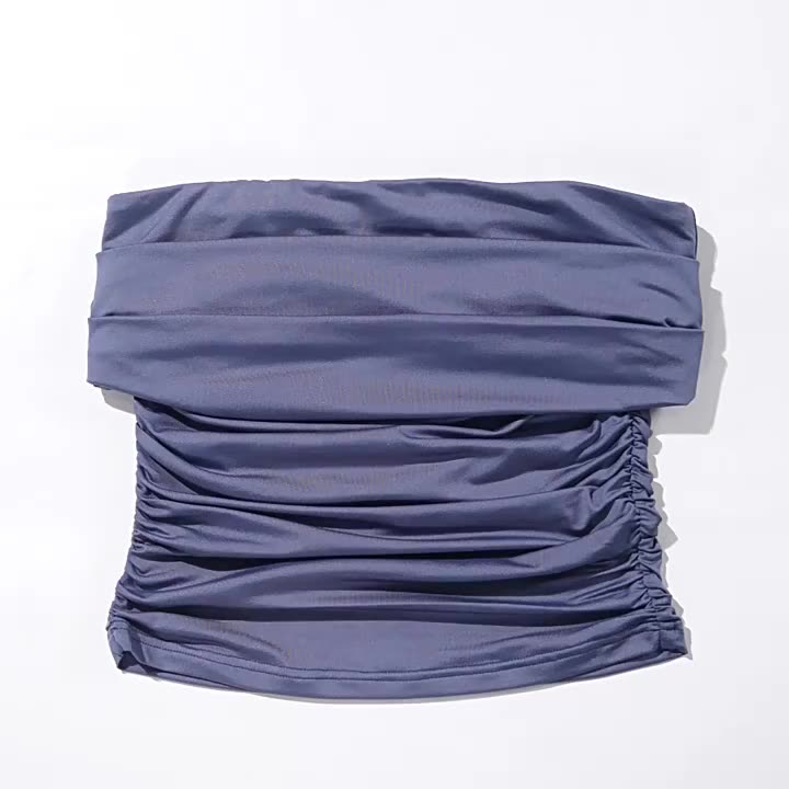 Y2k 2024 Sexy Women Crop Tops Strapless Tee Slim Lady Party Outwear