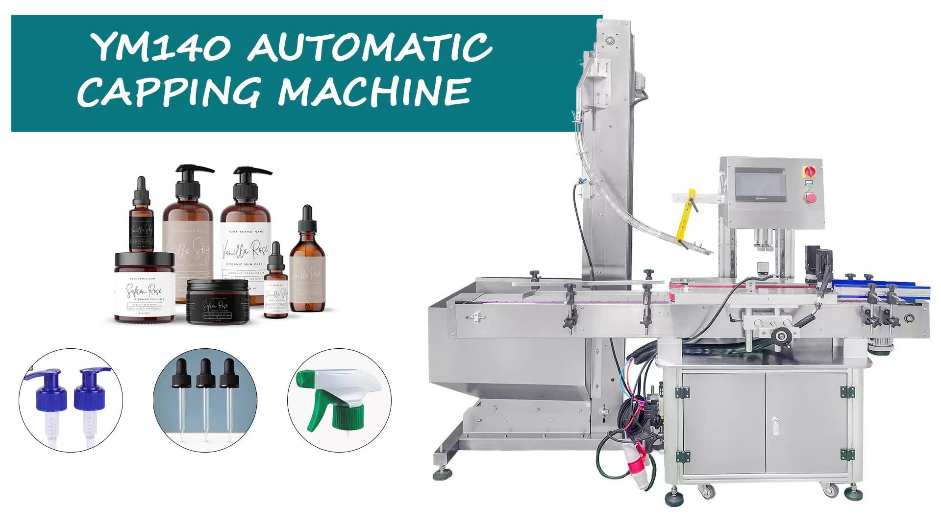 Yimu Cm140 Automatic Pet Shampoo Bottle 4 Wheel Capper Pressing ...