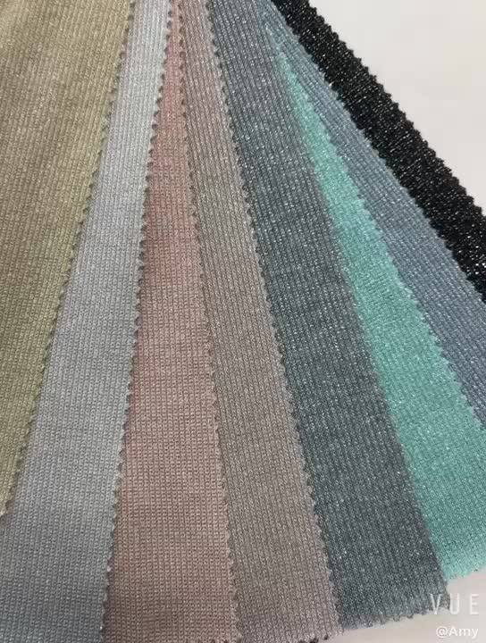 Best Sell Yarn Dyed 2*2 Rib Textile Tejidos Con Lurex Ribbed Knit ...