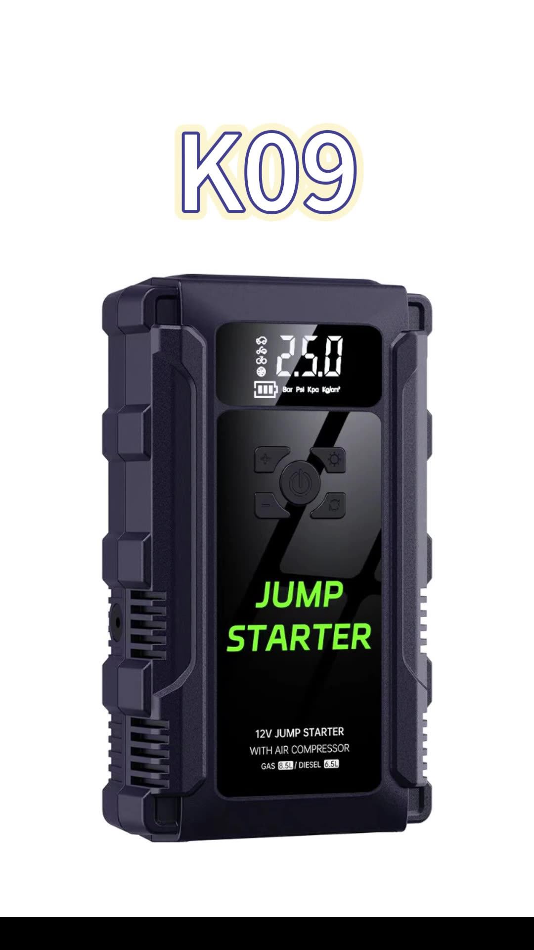 Lithium Jump Starter With Car Air Pump Portable Car Jump Starter With ...