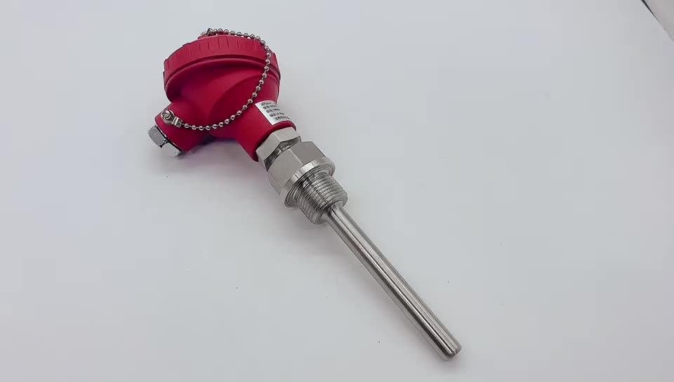 Pt100 Temperature Sensor Probe With 1/2inch Npt Threads & Terminal Head ...