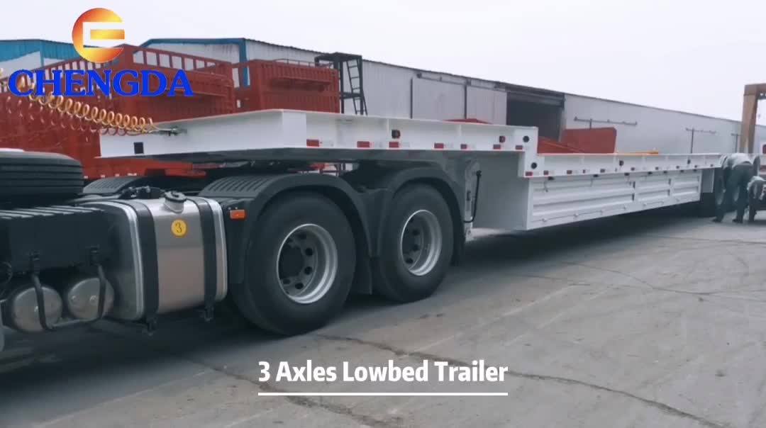 Remolque De Camión Lowboy,Cama Baja De 3 Ejes,60 Toneladas - Buy 100 ...