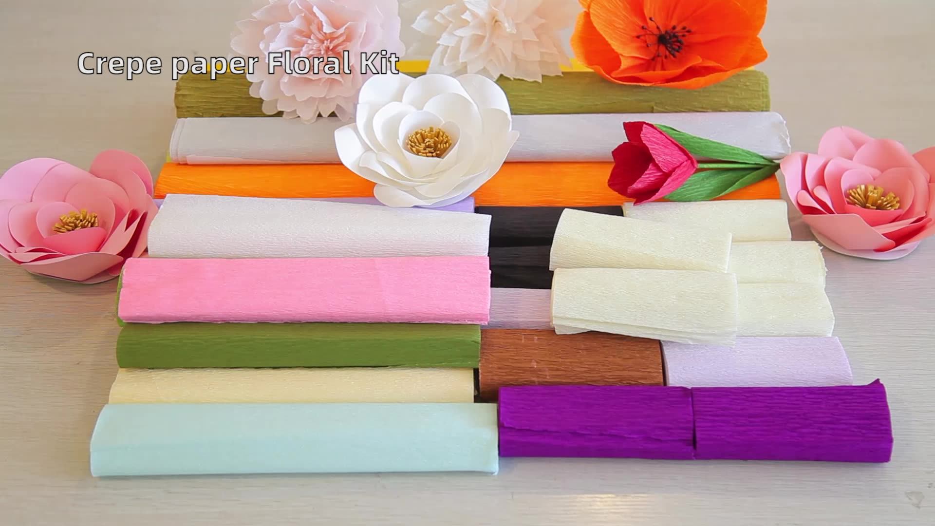 3d Foldable Pink Flowers Backdrop Decorations Nursery Wall Decor Crepe ...