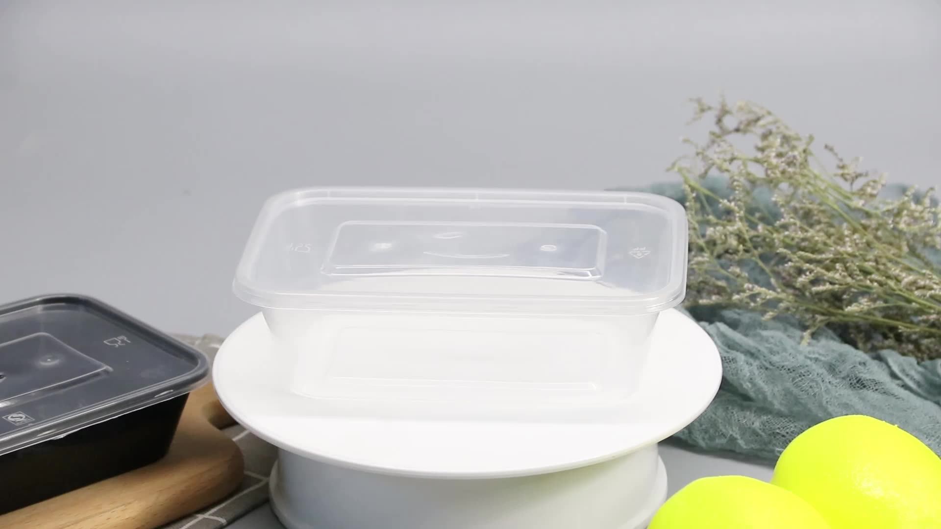 650ml Microwavable Disposable Plastic Container Packing Pp Plastic Meal ...