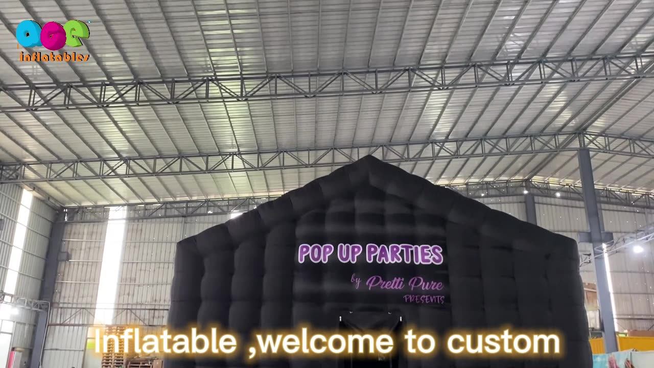 20ft Giant Custom Portable Black Inflatable Nightclub Cube Party Bar ...
