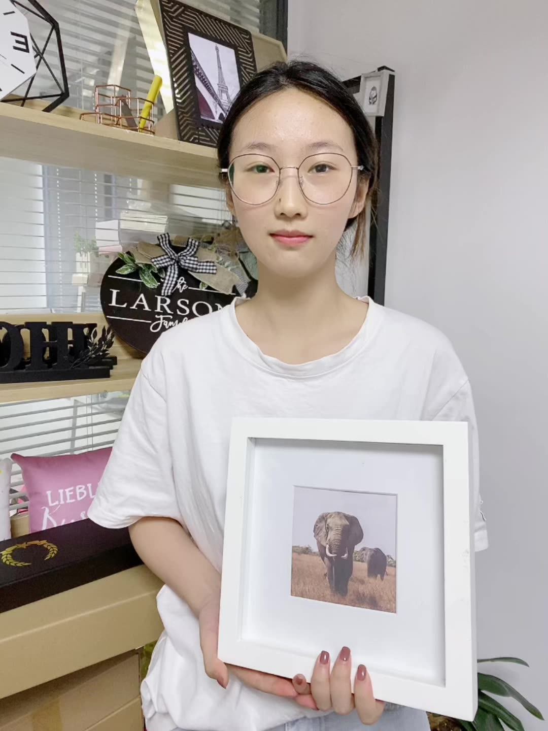 3d White Shadow Deep Box Decor Photo Frame Solid Wood Photo Display ...