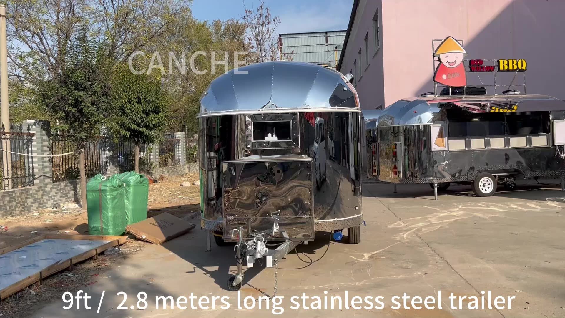 European Standard Square Food Trailer With Full Kitchen Equipment ...