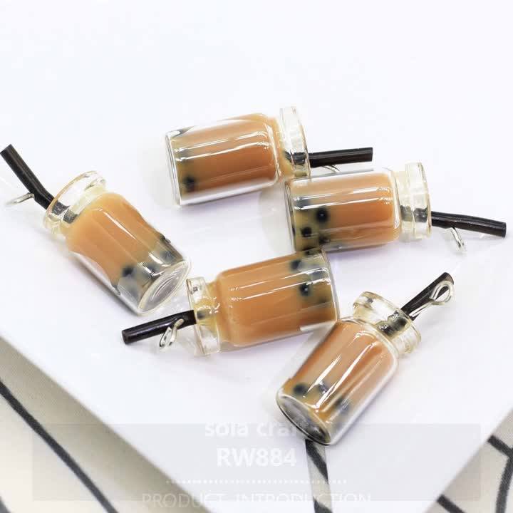 Wholesale 26mm Resin Miniature Boba Tea Pearl Milk Tea For Toy Slime ...
