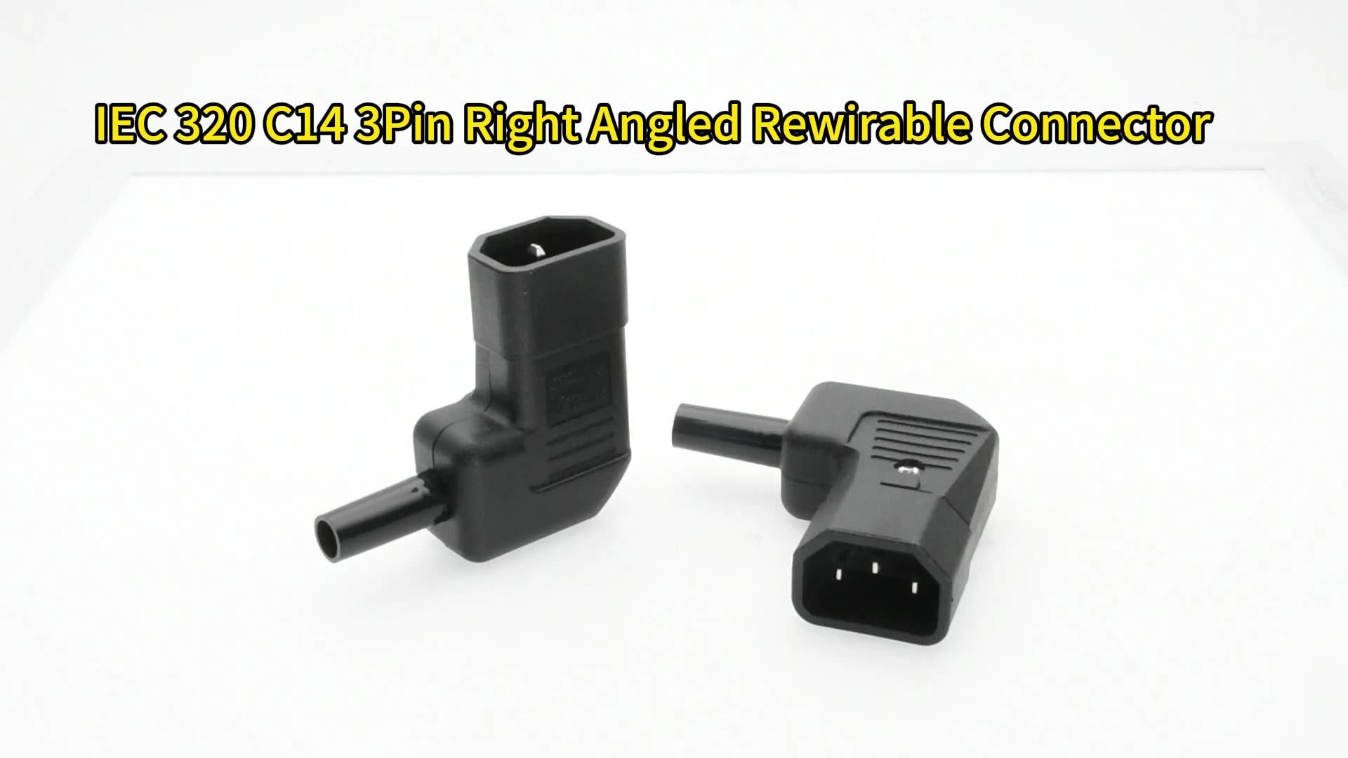 Iec C14 Right Angled Power Cord Connector,Iec 320 C14 90 Degree Male ...