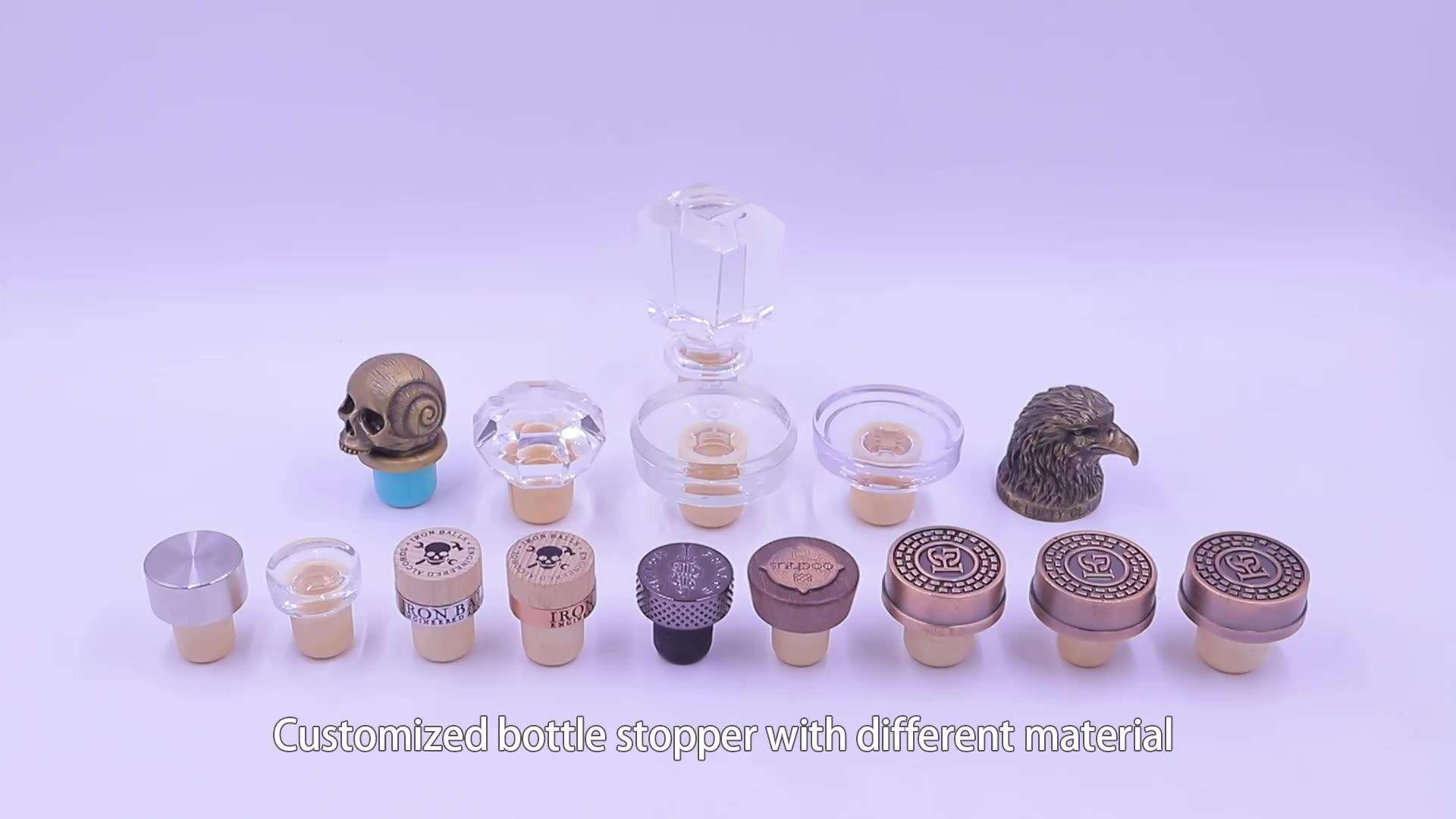 Customized Logo Wooden Bar Top Cap T Shape Spirits Vodka Wine Synthetic ...