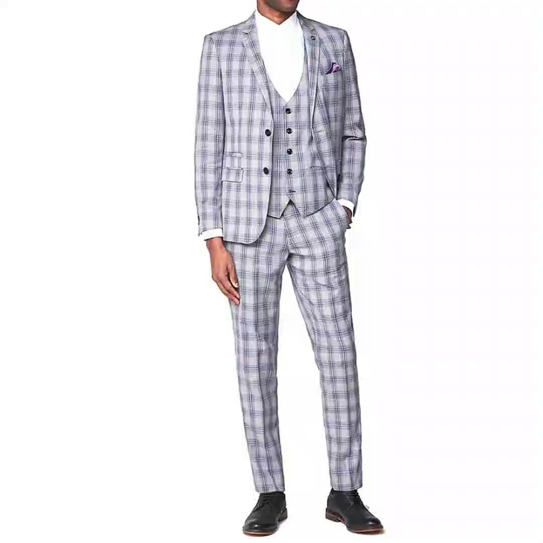 Special Design Custom Bespoke Tailor Suits With Belt Check Wool Brick ...