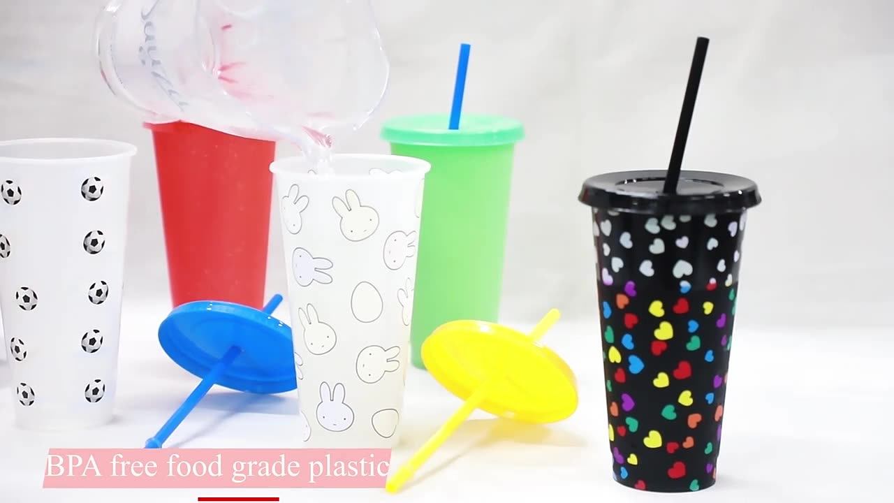 Solid Color Single Wall 24oz 710ml Reusable Pp Cold Water Drink Coffee Mug Tumbler Plastic Cups ...
