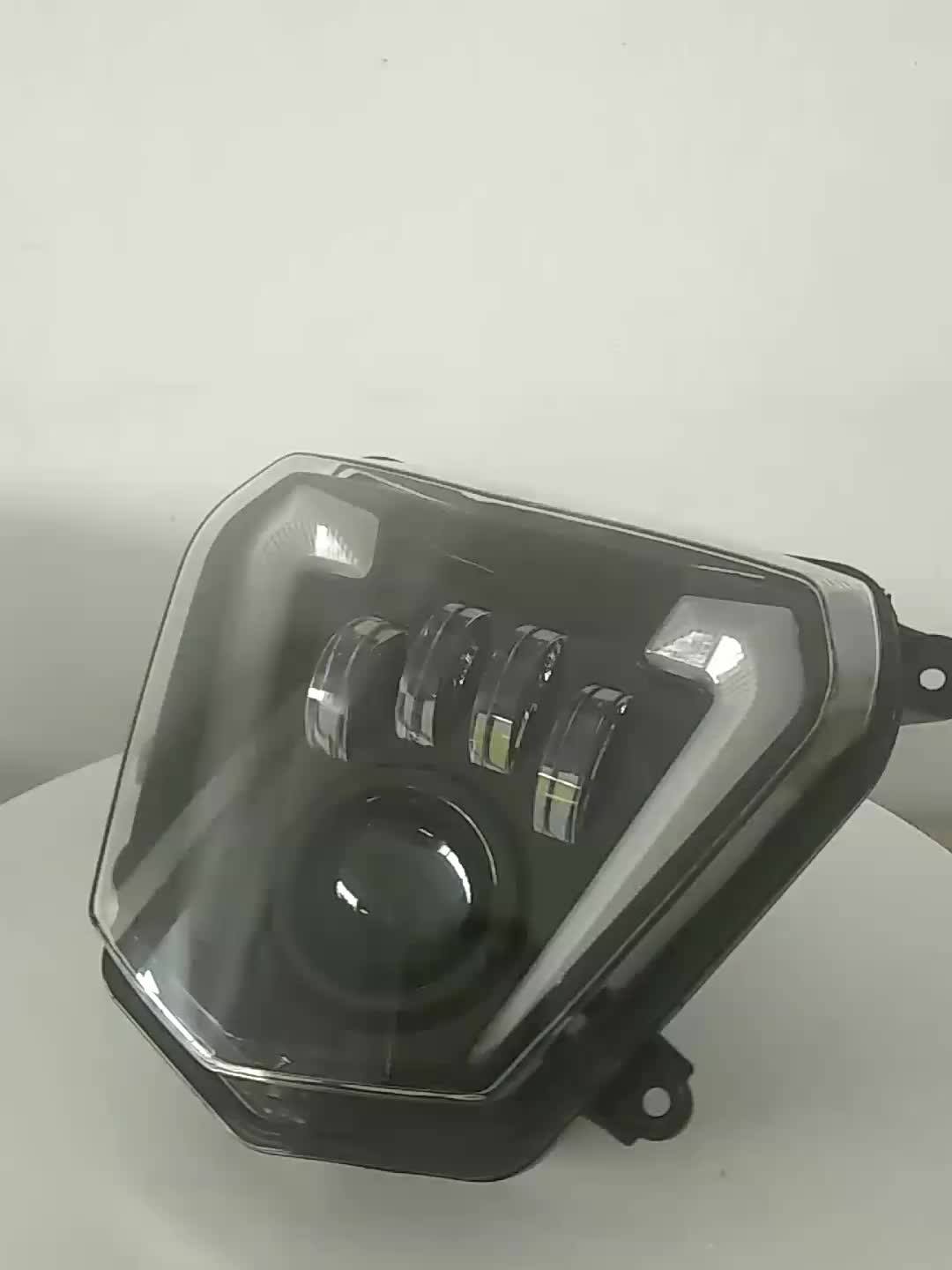 Moto Led Headlight High/low Beam With Angel Eyes Drl Assembly Kit And ...