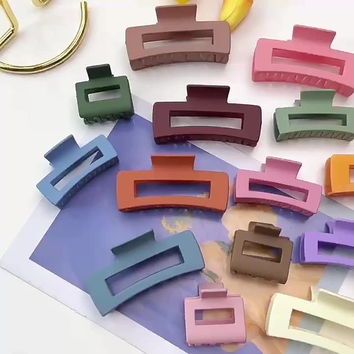 Custom Logo Biodegradable Acetate 12cm Hair Claw Clips Rectangle Strong ...