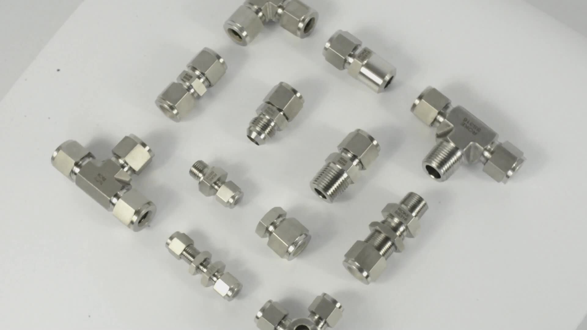 Stainless Steel Double Ferrules / Twin Ferrules Compression Union Inch ...