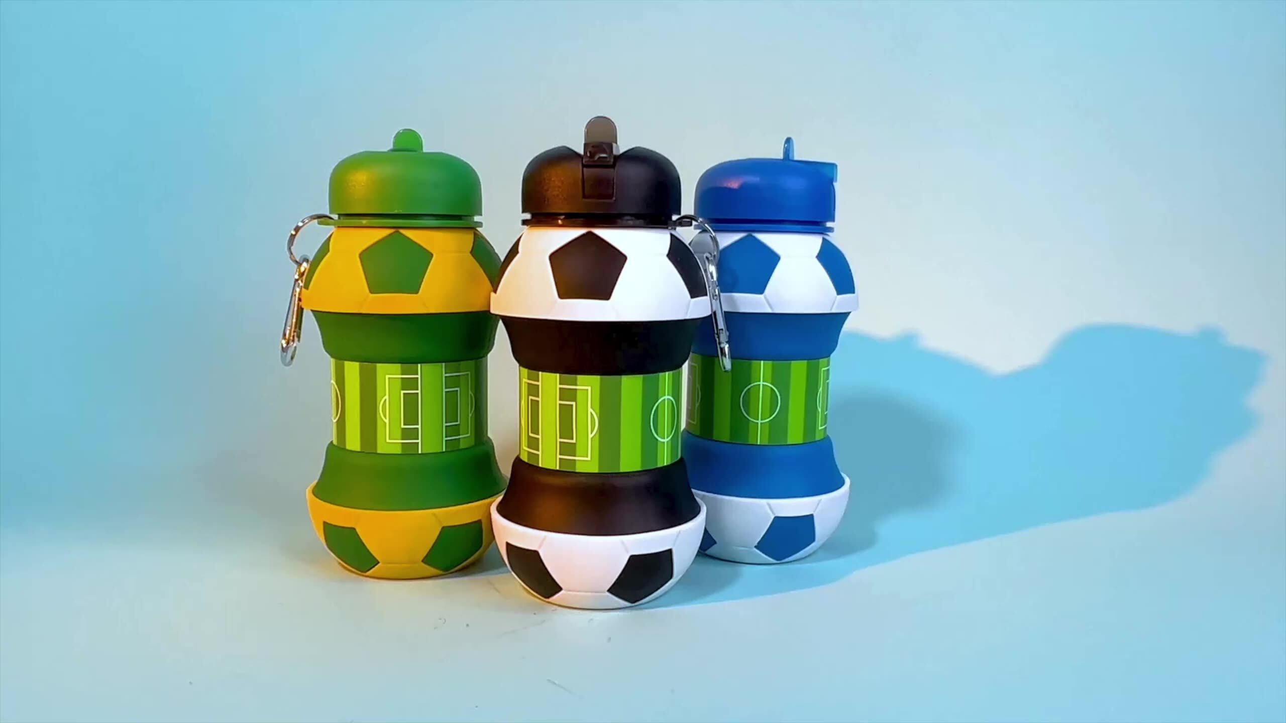 Children Travel Straw Silicone Football Botella De Agua Sports ...