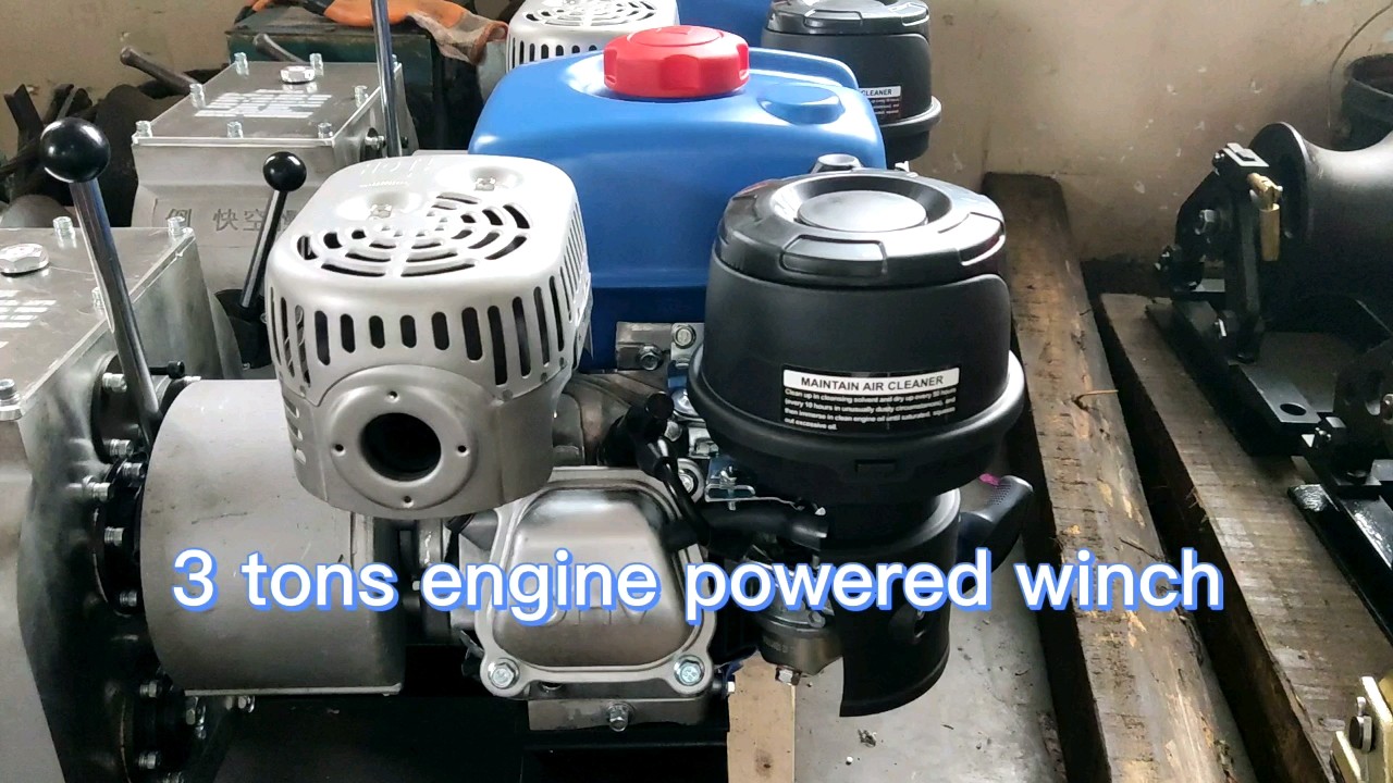 3 Ton Gasoline Engine Powered Winch Cable Puller Machine Gas Capstan ...