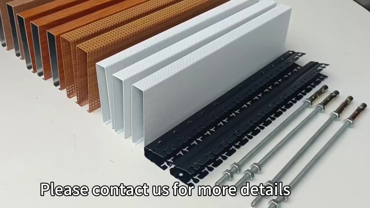 Aluminium U Shape Baffle Strip Ceiling Panel Modern Hall Corridor ...